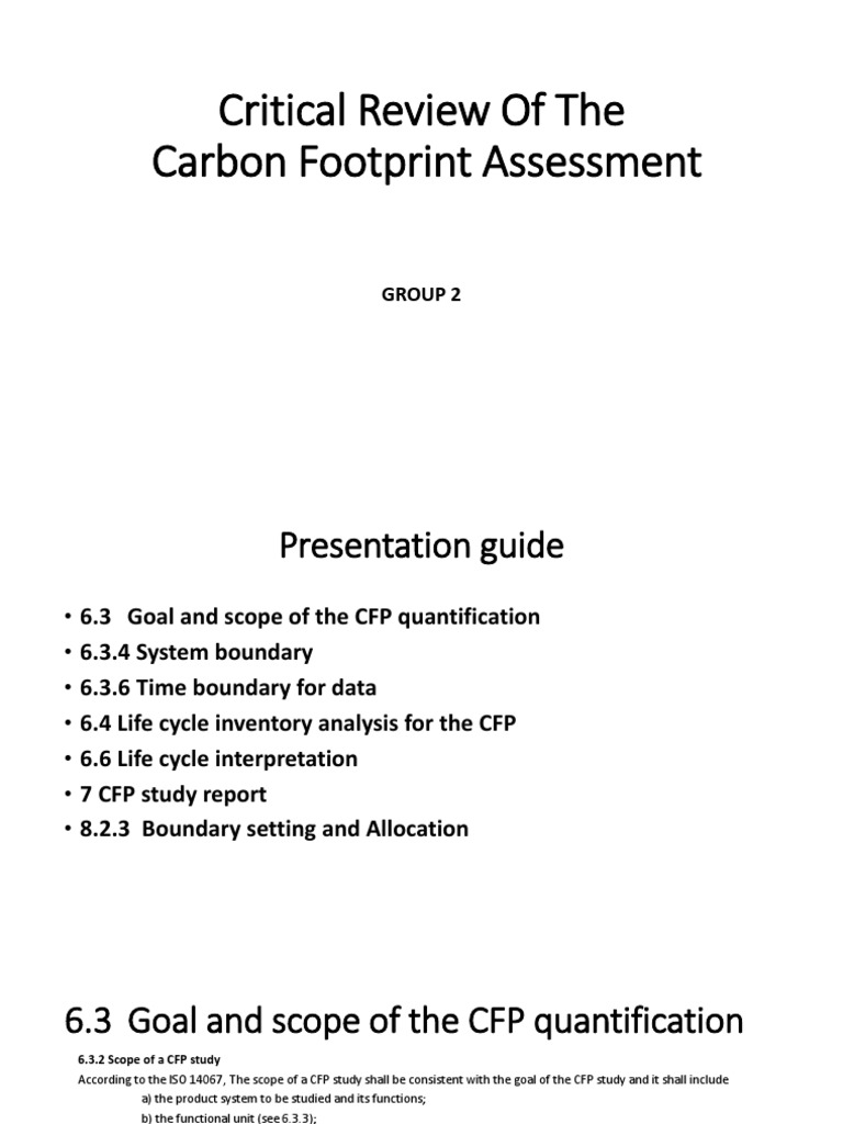 Critical Review of The Carbon Footprint Assessment: Group 2 | PDF ...