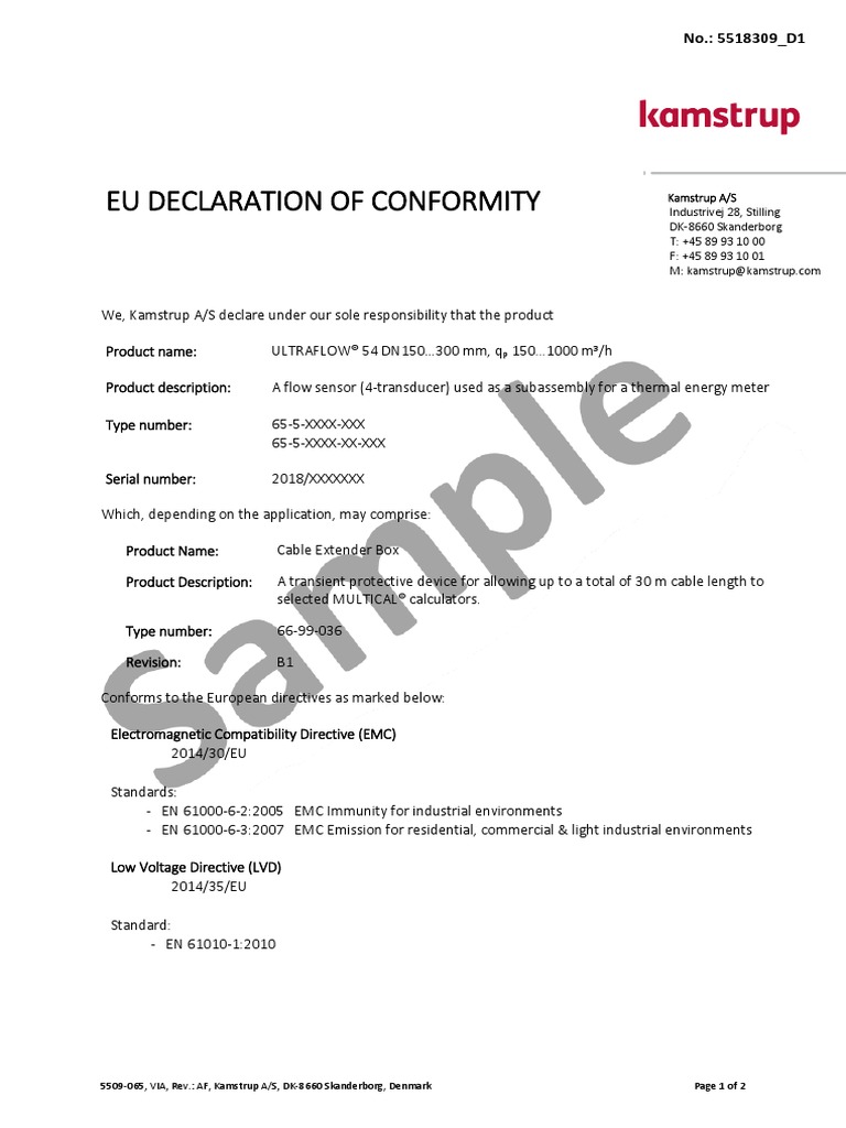 Eu Declaration of Conformity | PDF | Electromagnetic Compatibility ...