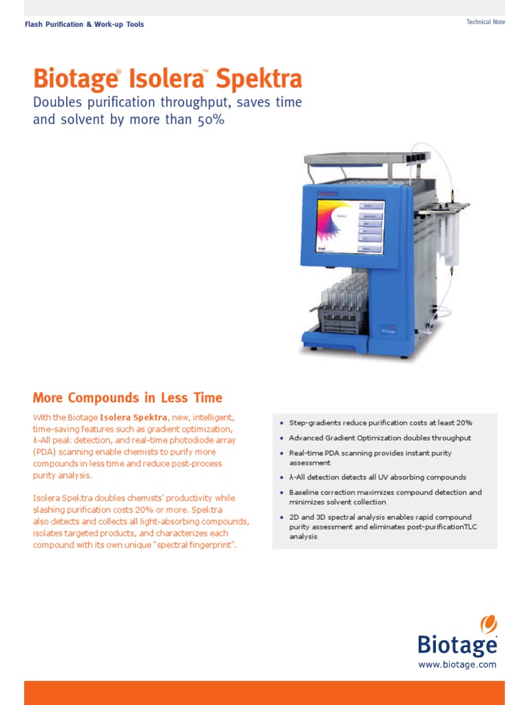Biotage Isolera Spektra: Doubles Purification Throughput, Saves Time ...