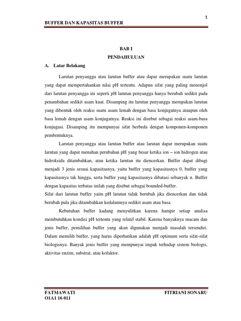 Kapasitas dan Pembuatan Larutan Buffer | PDF | Memasak, Makanan ...