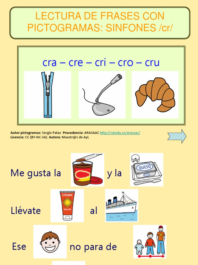 Lectura de Frases Con Pictogramas - Sinfon CR | PDF