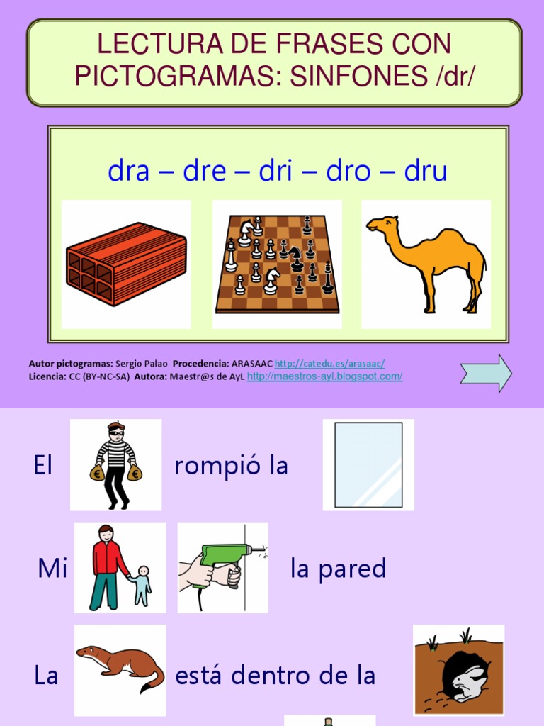 Lectura de Frases Con Pictogramas - Sinfon DR | PDF