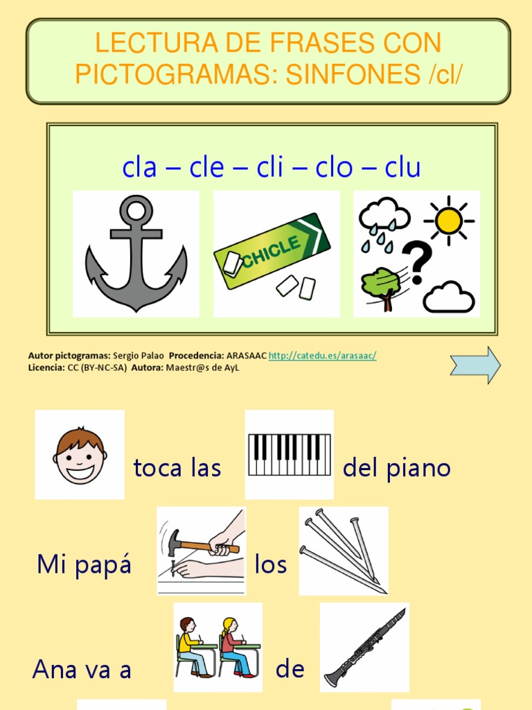 Lectura de Frases Con Pictogramas - Sinfon CL | PDF