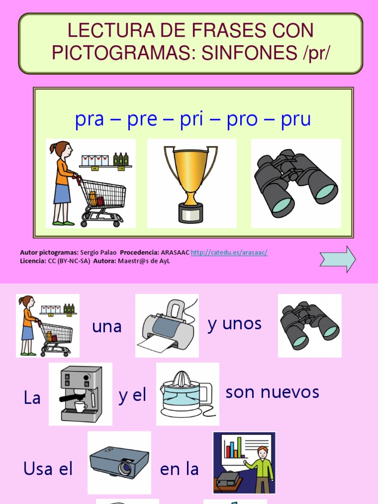 Lectura de Frases Con Pictogramas - Sinfon PR | PDF