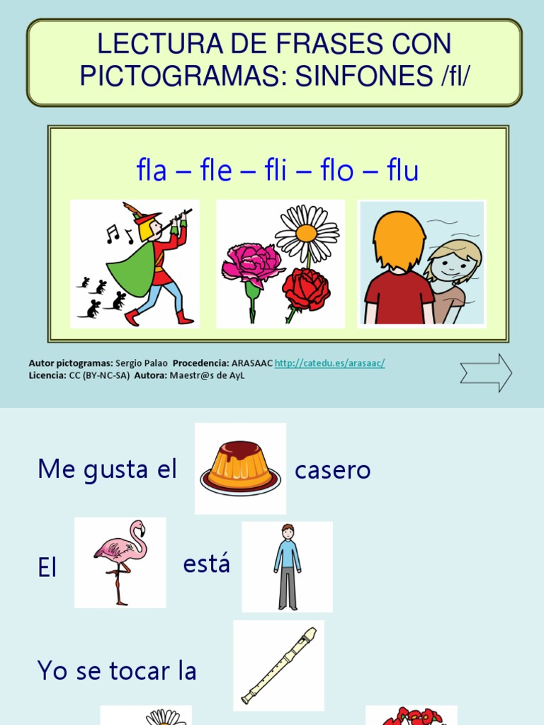 Lectura de Frases Con Pictogramas - Sinfon FL | PDF