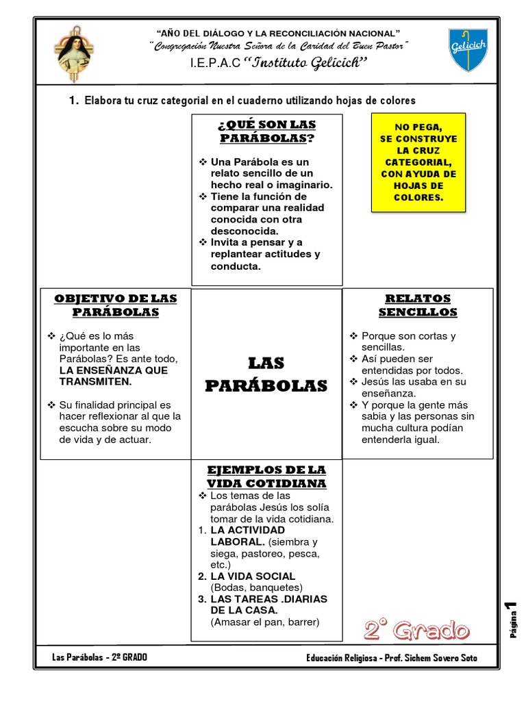 Parábolas de Jesús para 2º Grado | PDF | Parábolas de Jesús | Religión ...