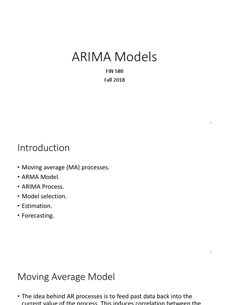 Lecture 9. ARIMA Models | PDF | Autoregressive Integrated Moving ...