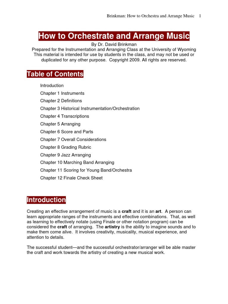 How To Orchestrate and Arrange Music | PDF | Orchestras | Musical ...