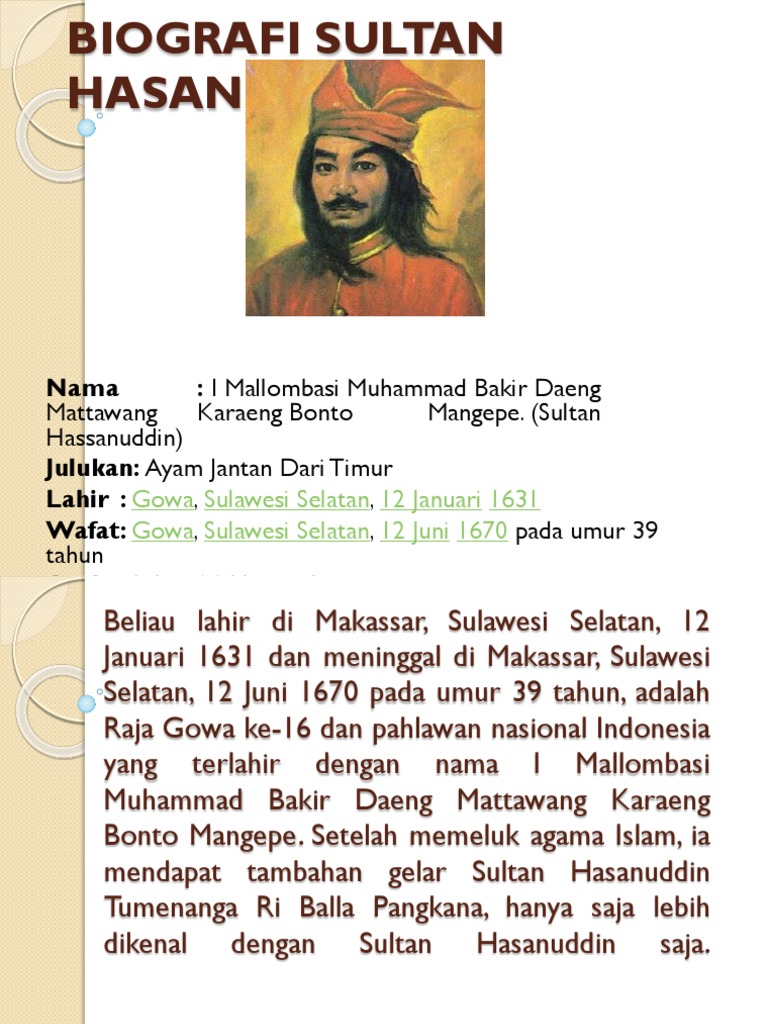 Biografi Sultan Hasanuddin | PDF