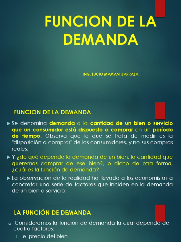 Función Demanda | PDF | Curva de demanda | Precios