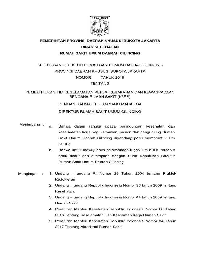 Tim K3RS RSUD Cilincing 2018 | PDF