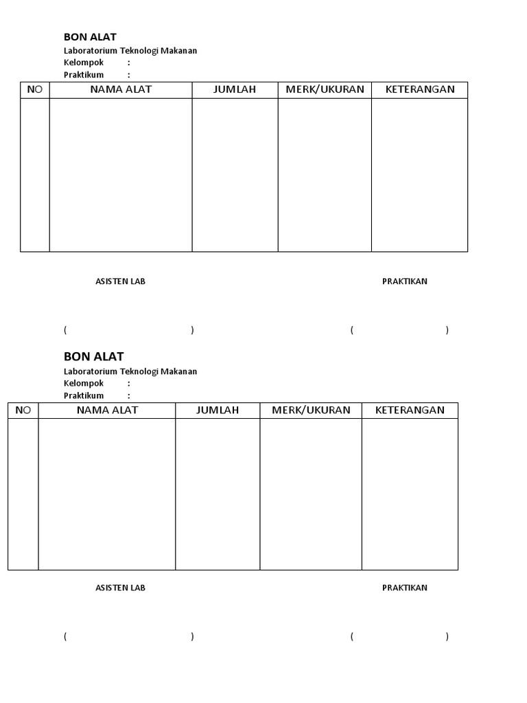 (Format) Bon Alat TM | PDF
