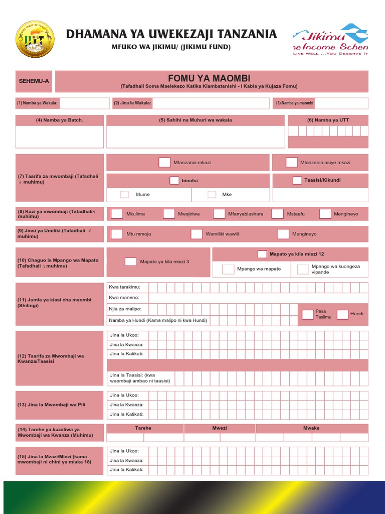 Jikimu Fund Form Swa | PDF