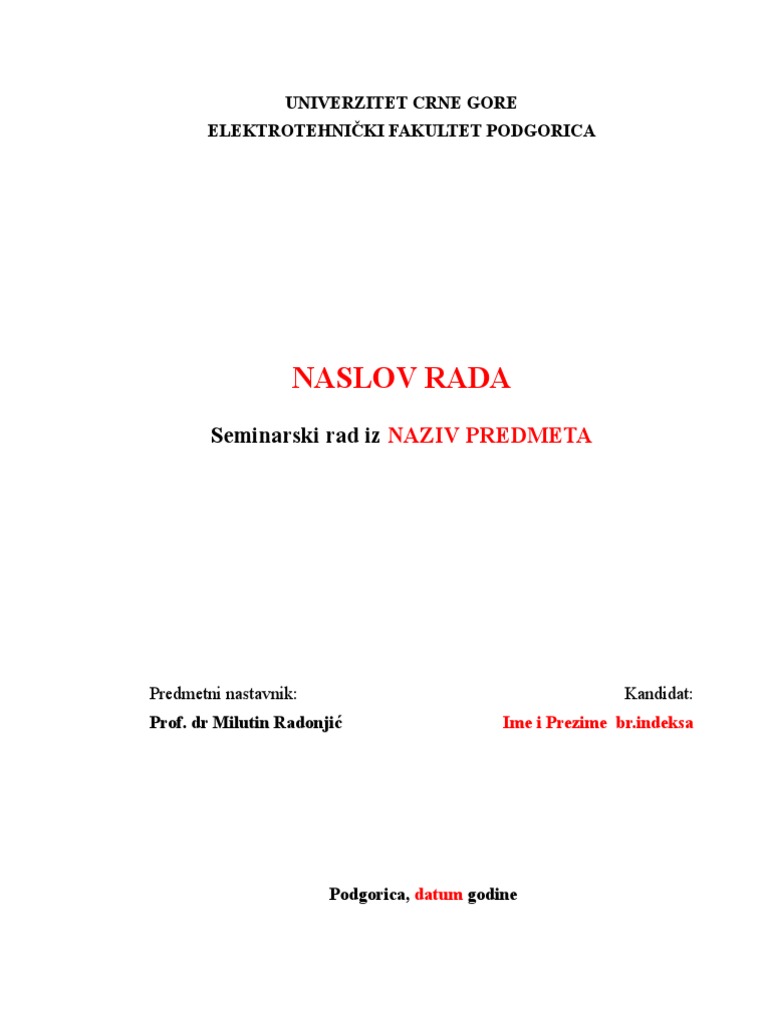 Seminarski - Rad - Template | PDF