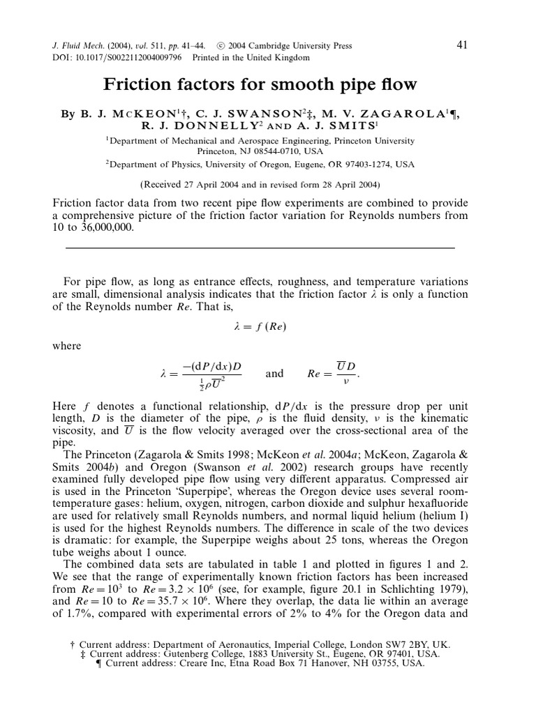 Friction Factor PDF | PDF | Reynolds Number | Turbulence