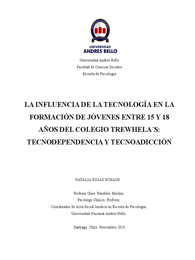 Tecnología y Tecnodependencia | PDF | Tecnología de información y comunicaciones | Adolescencia