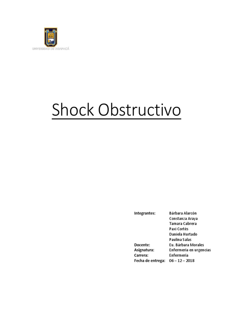 Shock Obstructivo Informe | PDF | Choque (circulatorio) | Inflamación