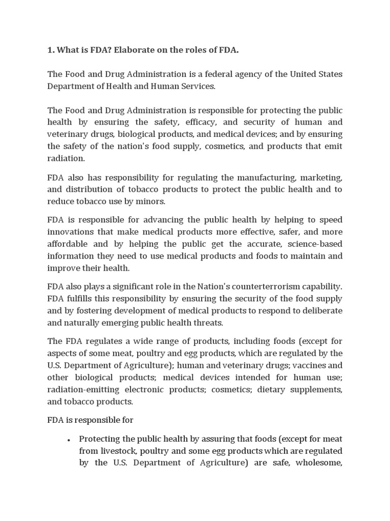 What Is FDA | PDF | Food And Drug Administration | Health Sciences