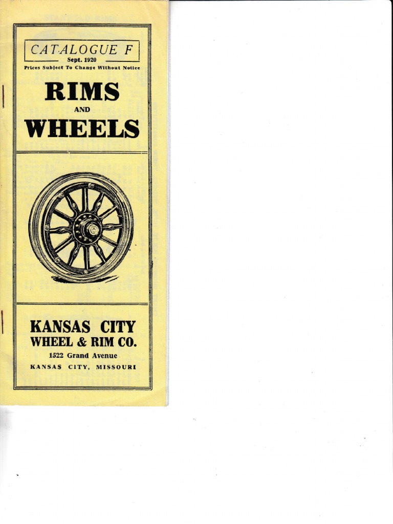 1920 CATALOGUE FEATURES WHEELS AND RIMS | PDF