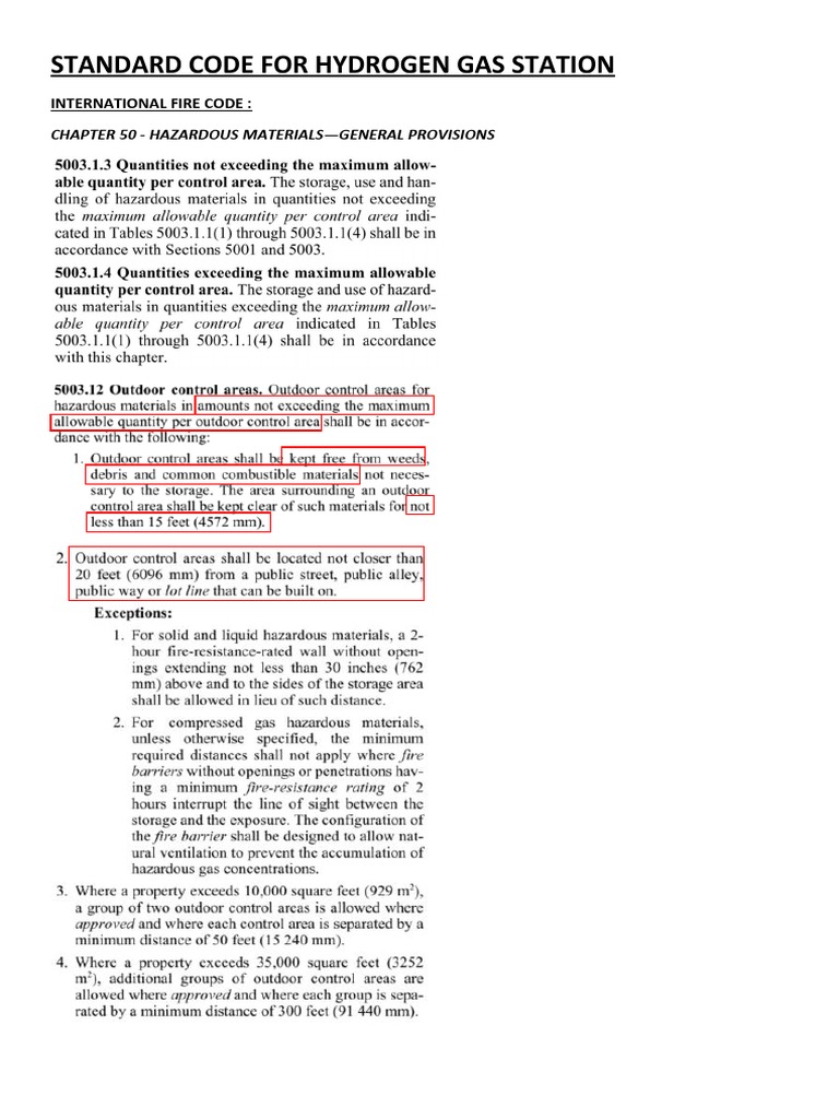 Extraction of Standard Code For Hydrogen Gas Station | PDF | Law ...