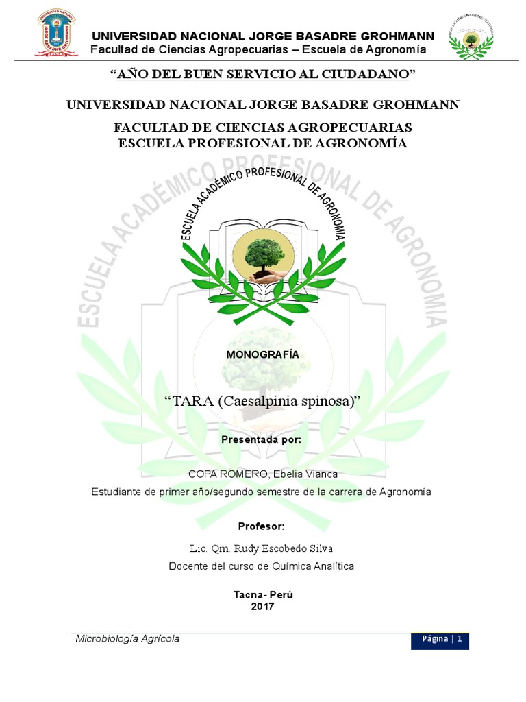 Monografía de La Tara | PDF | Insectos | Agronomía