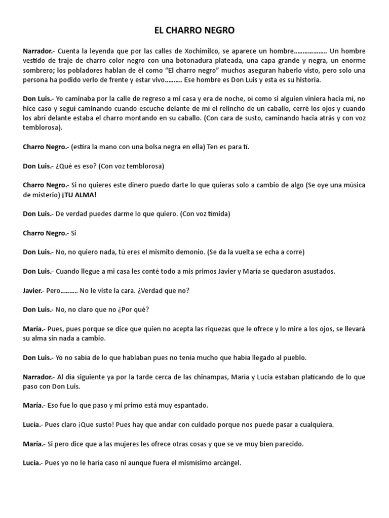 El Charro Negro Obra de La Leyenda | PDF | Narración | Ocio