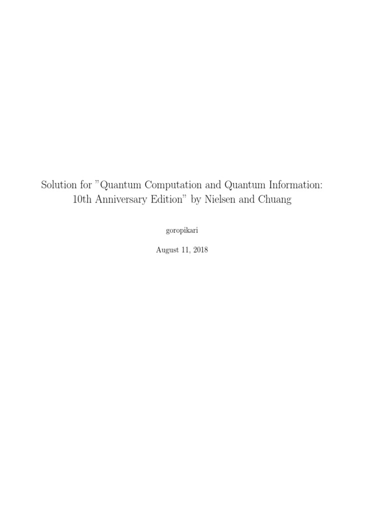 Solutions and Errata for "Quantum Computation and Quantum Information ...