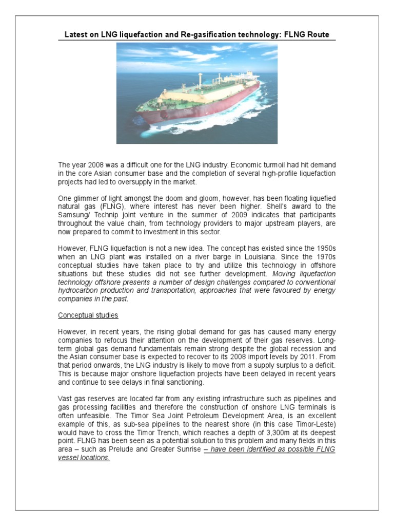 Latest On LNG Liquefaction and Re-Gasification Technology: FLNG Route ...