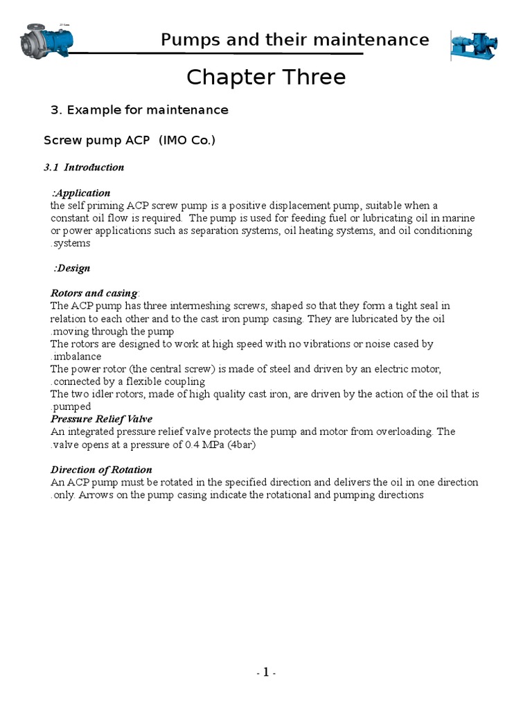 Chapter Three: Pumps and Their Maintenance | PDF | Bearing (Mechanical ...