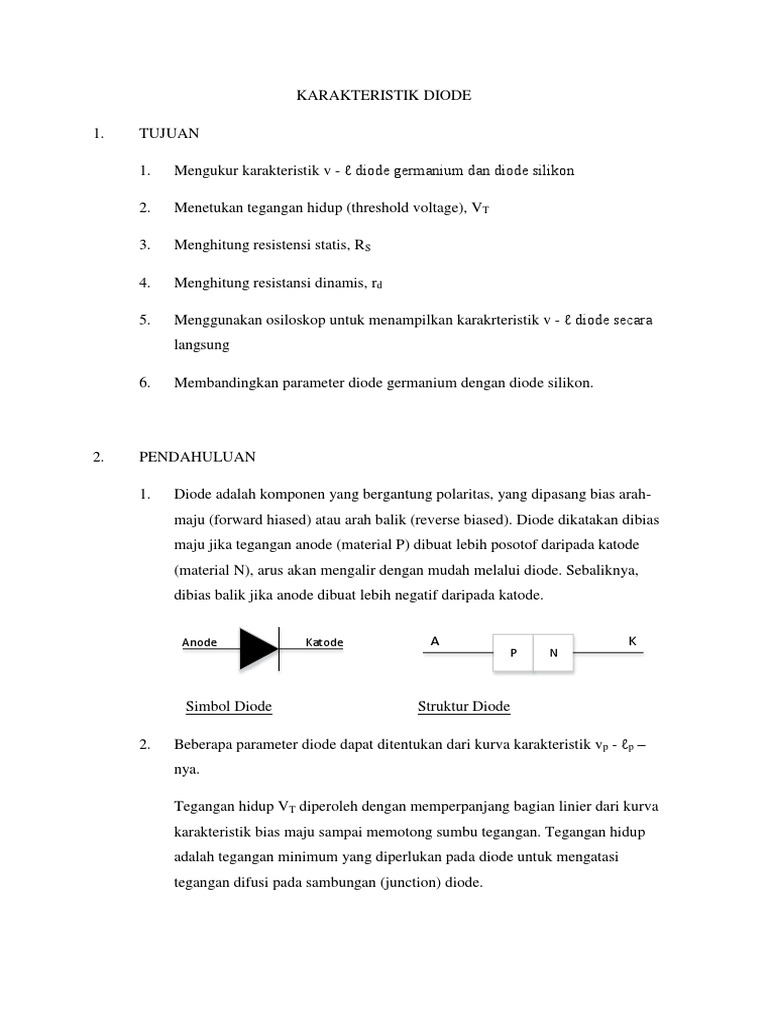 Karakteristik Diode Germanium dan Silikon | PDF | Sains & Matematika