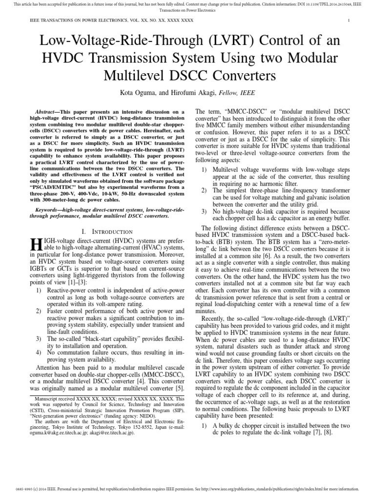 Oguma 2016 | PDF | High Voltage Direct Current | Direct Current