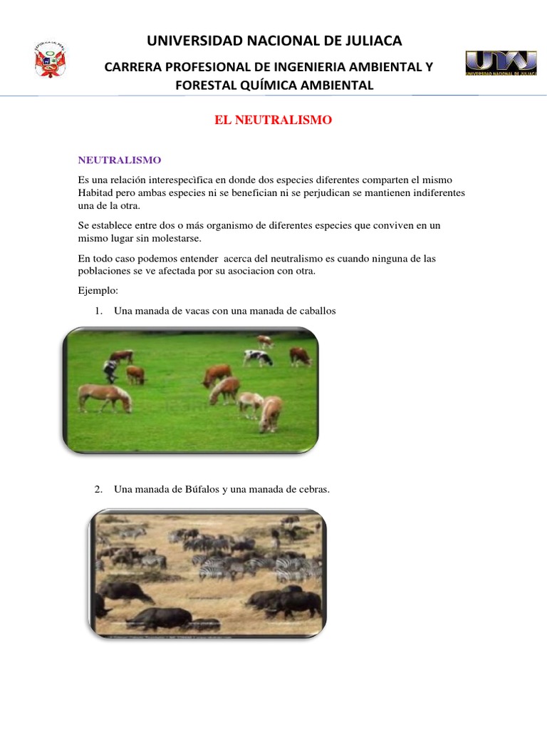 Ejemplos de Neutralismo en Biología | PDF | Hogar, jardinería y ...