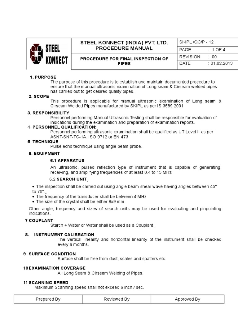 Steel Konnect (India) Pvt. Ltd. Procedure Manual: Procedure For Final ...