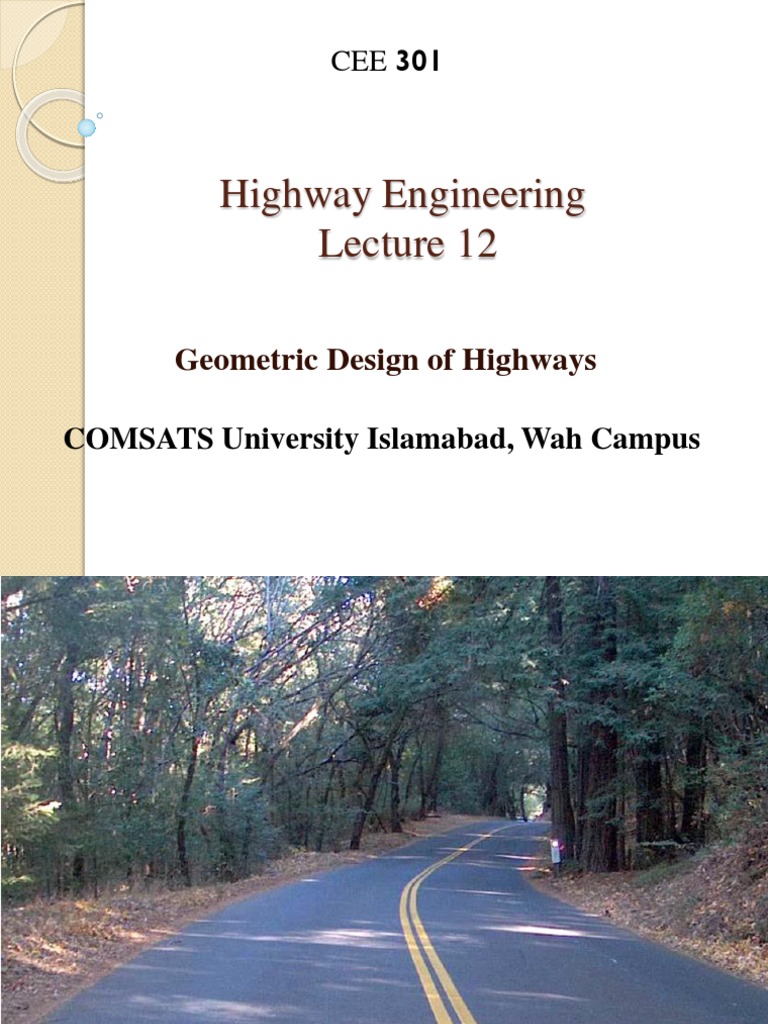 Highway Engineering: Geometric Design of Highways | PDF