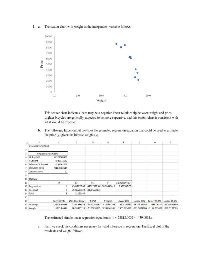 Weight | PDF | Regression Analysis | Errors And Residuals