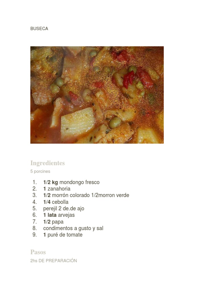 Receta de buseca, un delicioso guiso de mondongo y verduras para un día ...