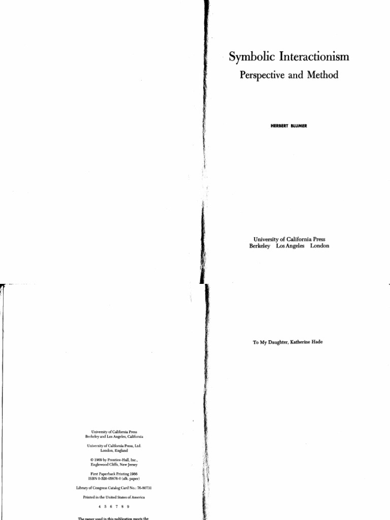 Herbert Blumer - Symbolic Interactionism_ Perspective and Method (1986 ...
