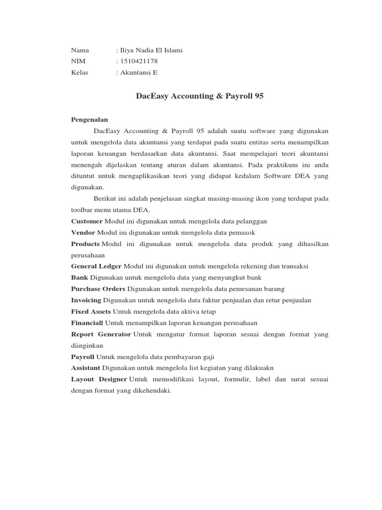 Panduan Penggunaan DacEasy Accounting | PDF