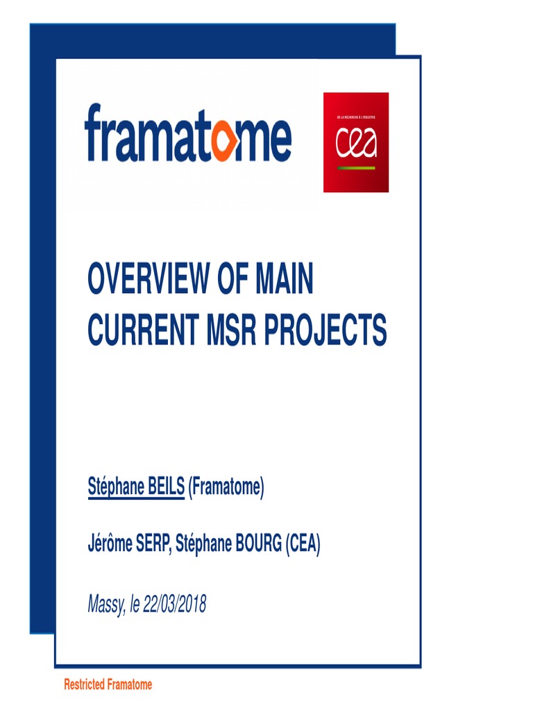 3 - Overview of Main Current MSR Projects - V3 | PDF | Nuclear Fuel ...