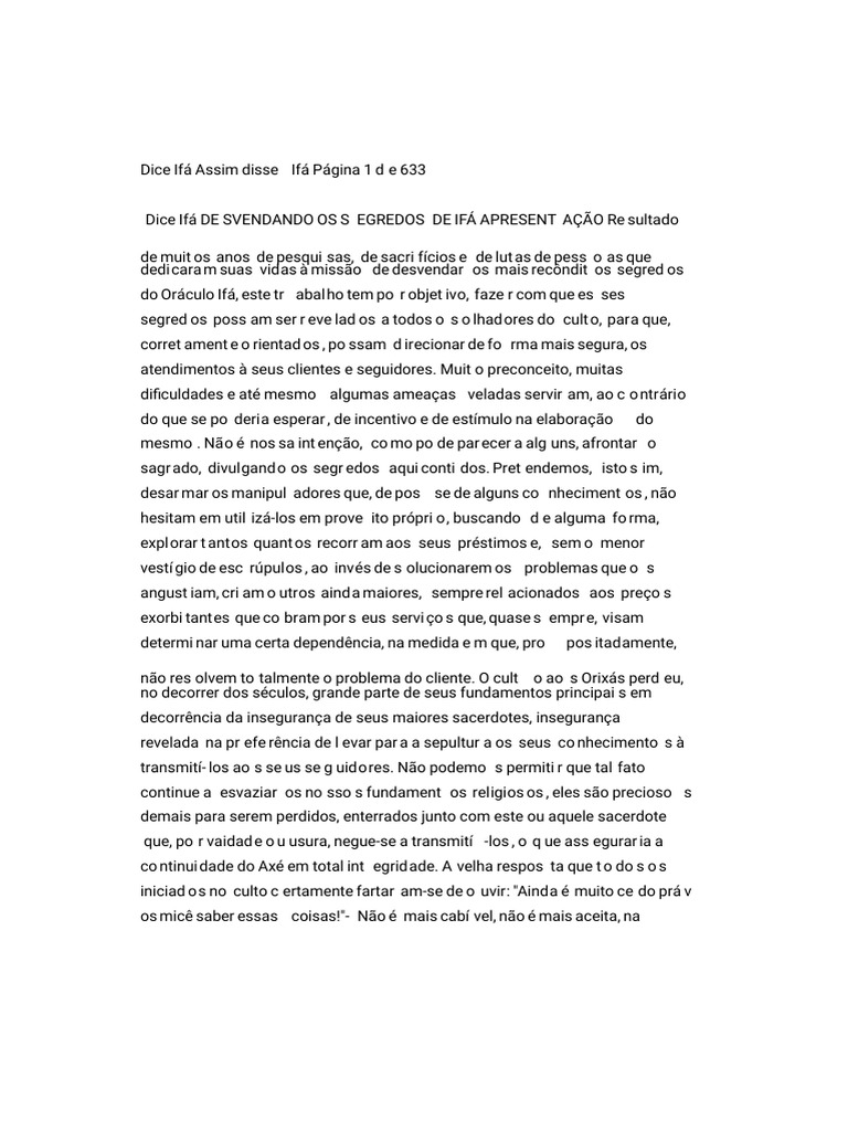 Tratado Dos 256 Odus de Ifa Brasil PDF | PDF | Natureza | Religião e crença