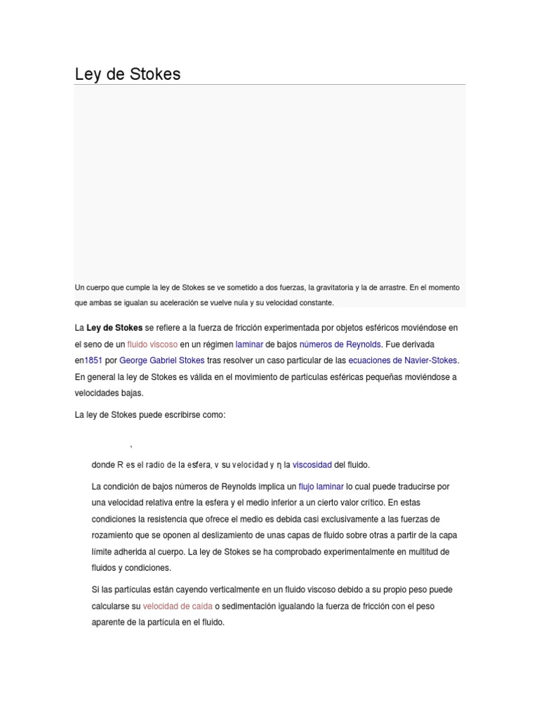 Ley de Stokes | PDF | Numero Reynolds | Ingeniero civil