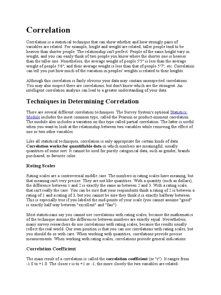 Correlation Pdf Correlation And Dependence Statistics