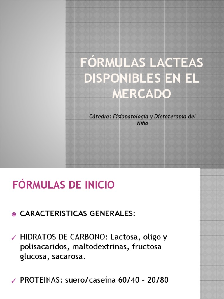 Formulas Lacteas | PDF | Aceite vegetal | Leche