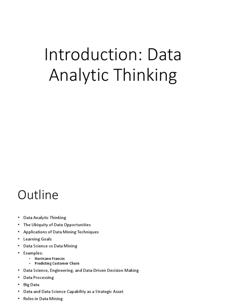 Introduction: Data Analytic Thinking | PDF | Data Mining | Data Science