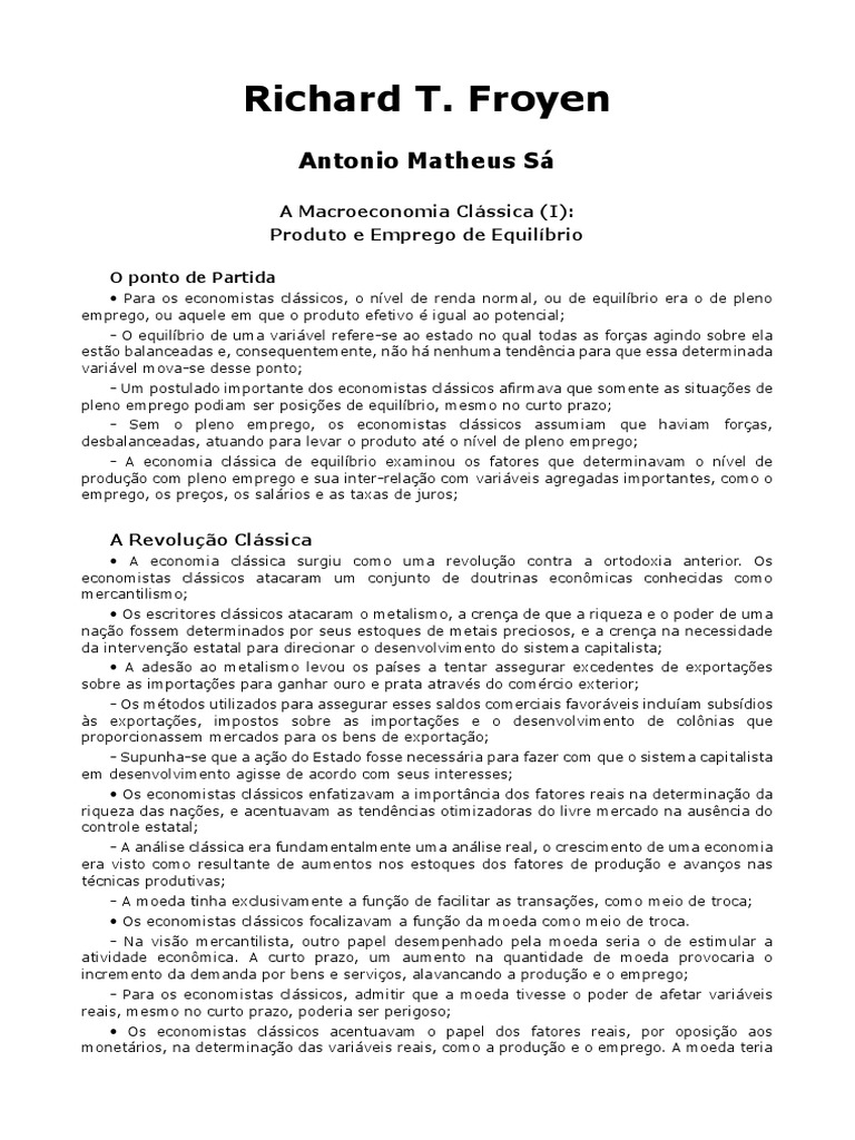 01 Richard T. Froyen | PDF | Demanda | Moeda