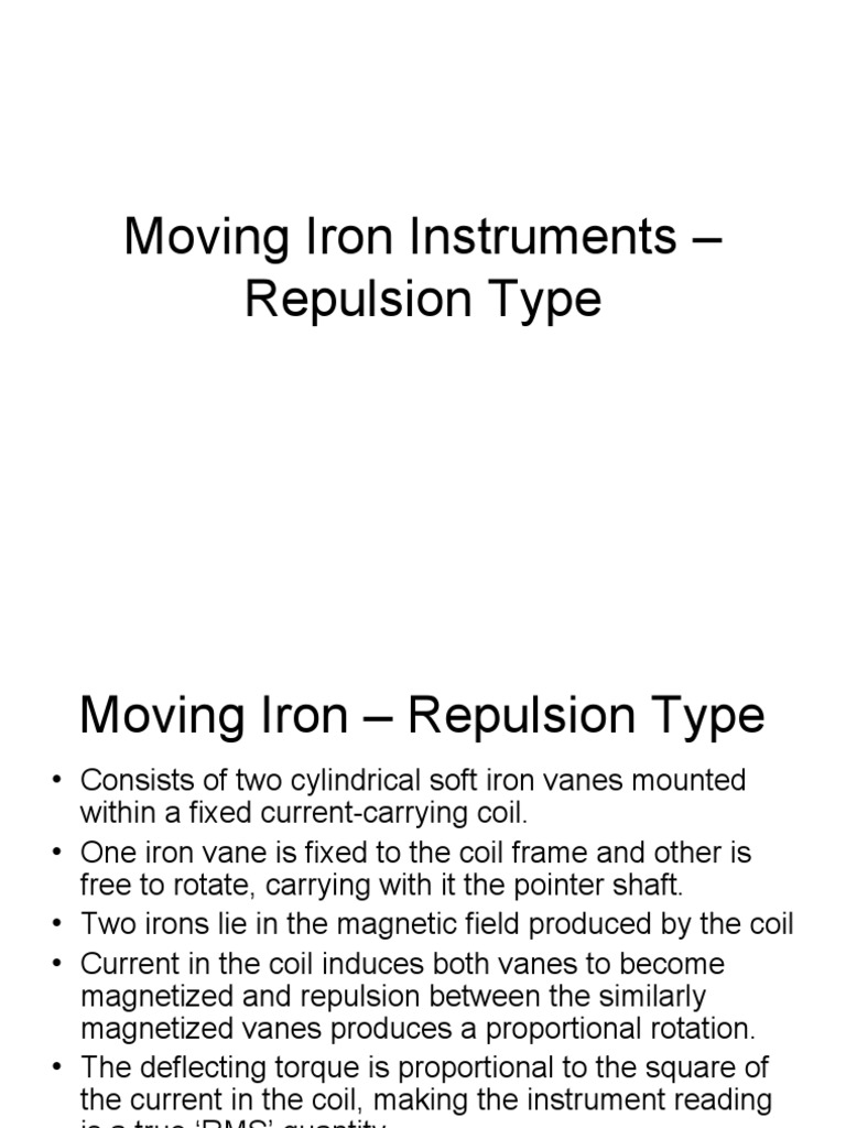 Moving Iron Instruments - Repulsion Type | PDF | Science & Mathematics ...