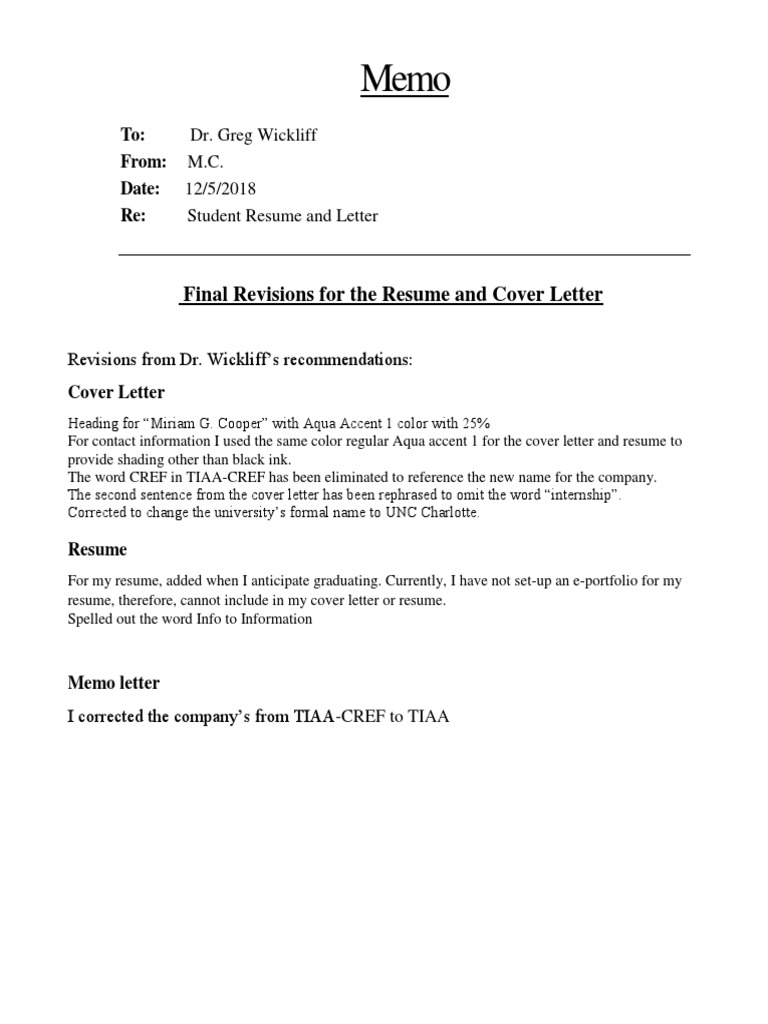 Memo Resume Note | PDF