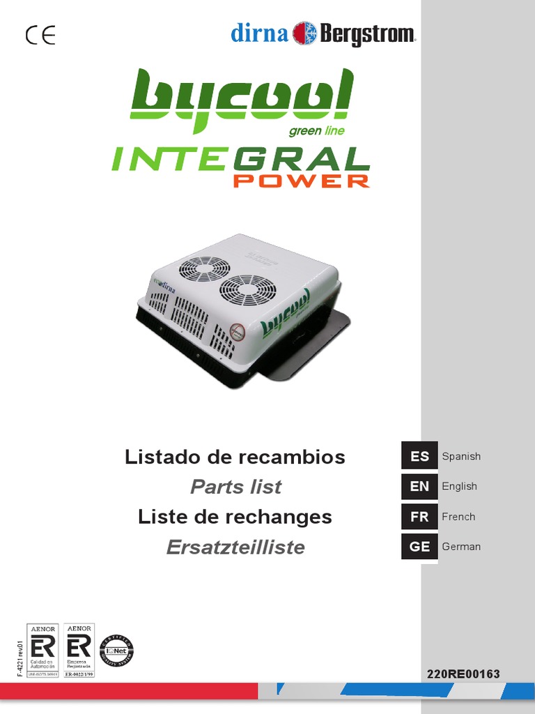Bycool Integral Power, Listado de Recambios | PDF | Ingeniería ...