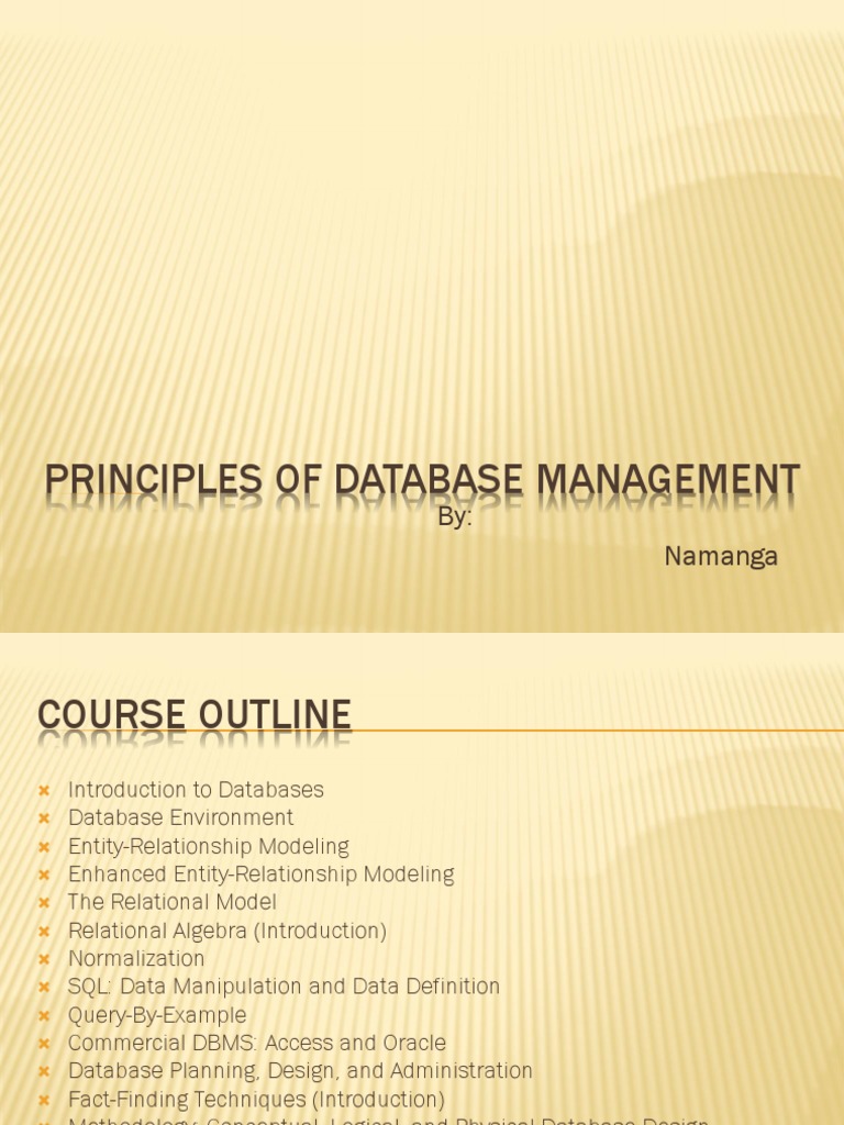 Principles of Database Management: By: Namanga | PDF | Relational Model ...