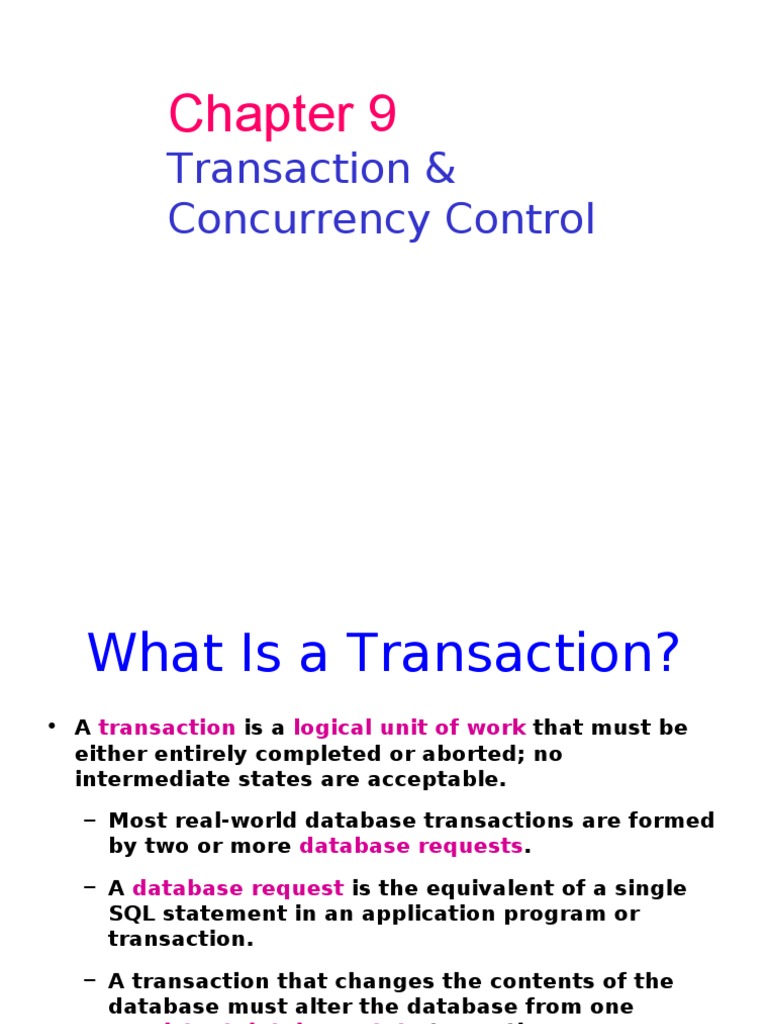 Transaction & Concurrency Control | PDF | Database Transaction | Databases